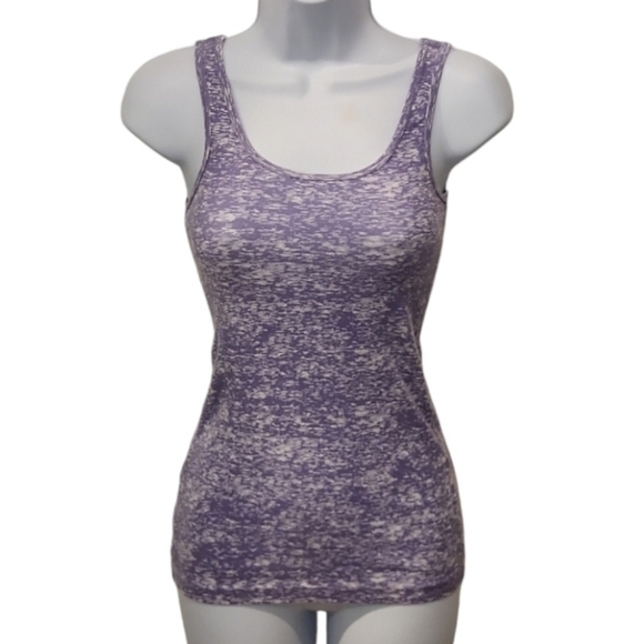 Tops | Purple Burn Out Look Tank Top | Poshmark